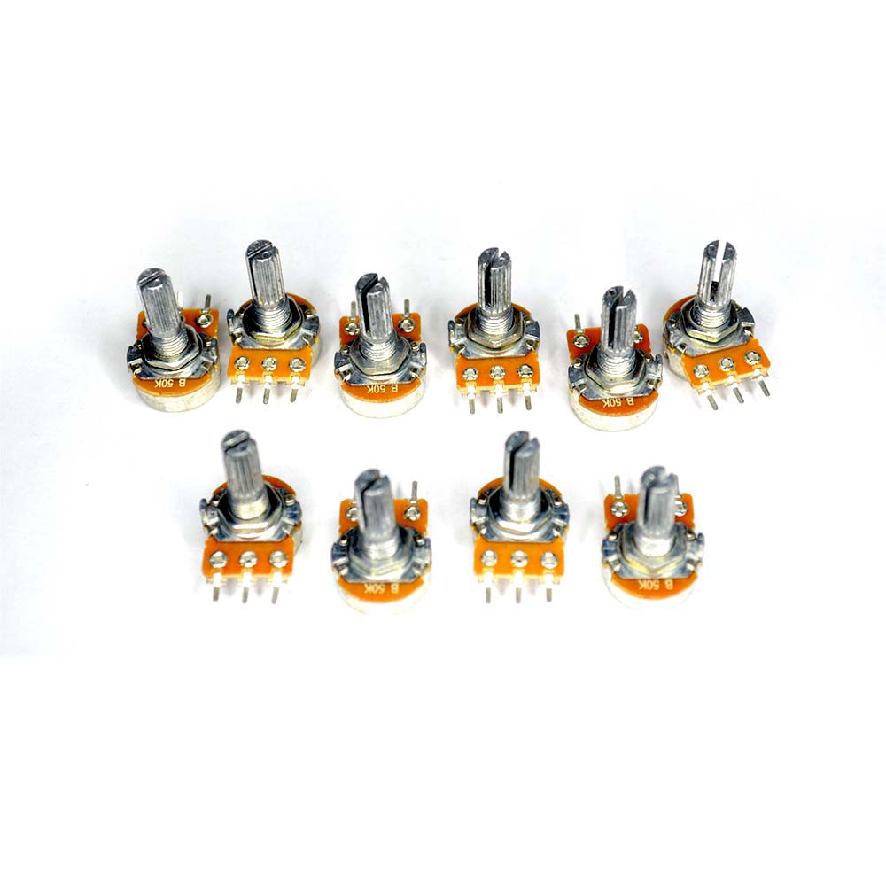 10 pcs Volume Control 3pin 20k / 50k ohm Single Linear Taper Switches ...