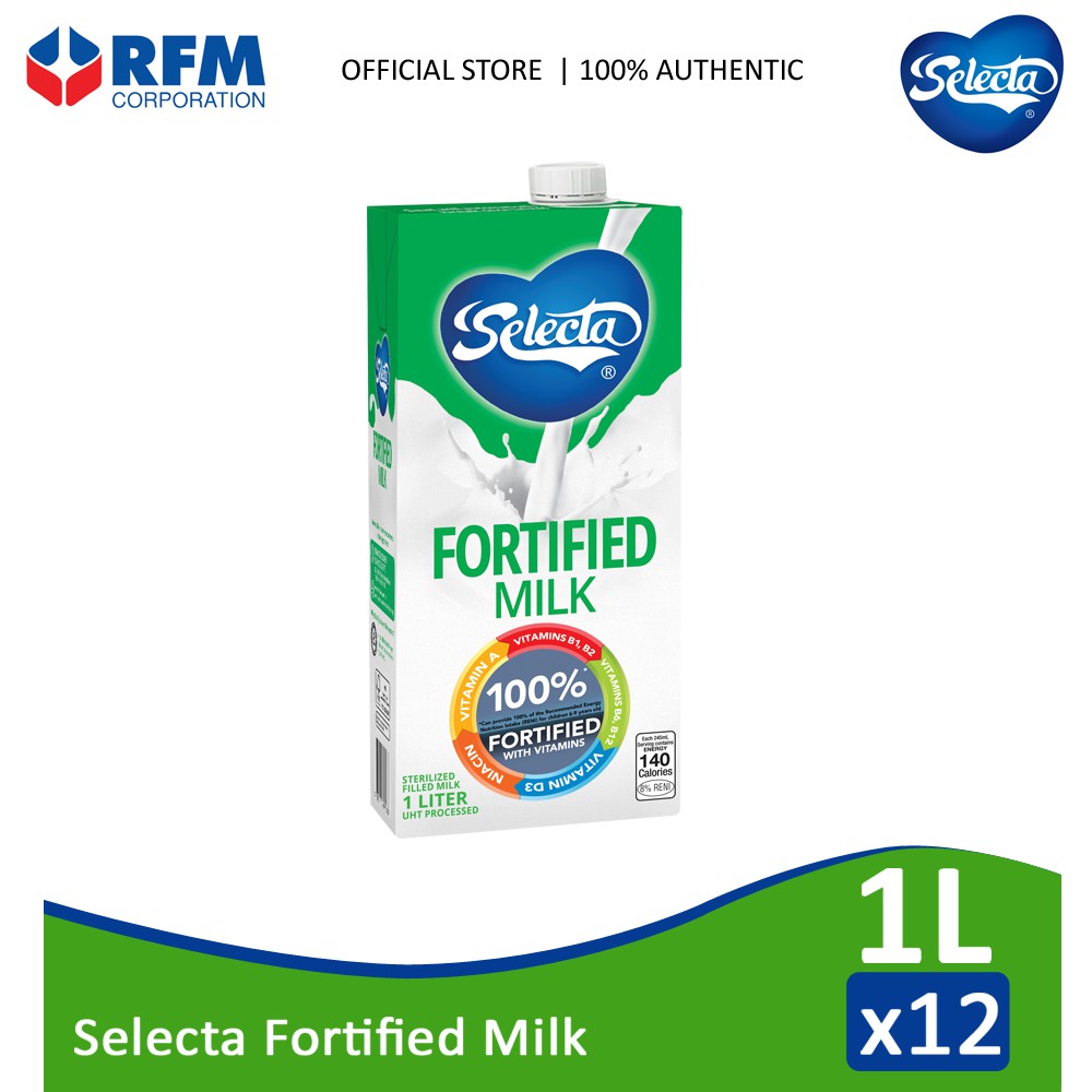 Selecta Fortified Milk 1 Liter - Pack of 12 | Shopee Philippines
