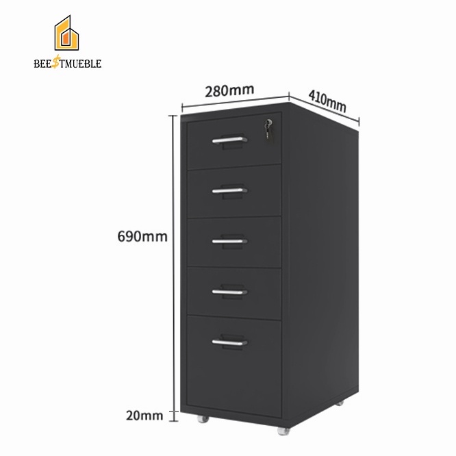 Metal Cabinet With Lock 3/5/6L Unit-Minimalist Home Office Drawer File ...