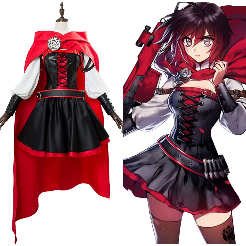 Season Battler Costume Ruby Rose Cosplay Costume Adult Women Dress Uniform Full Suit Halloween ...