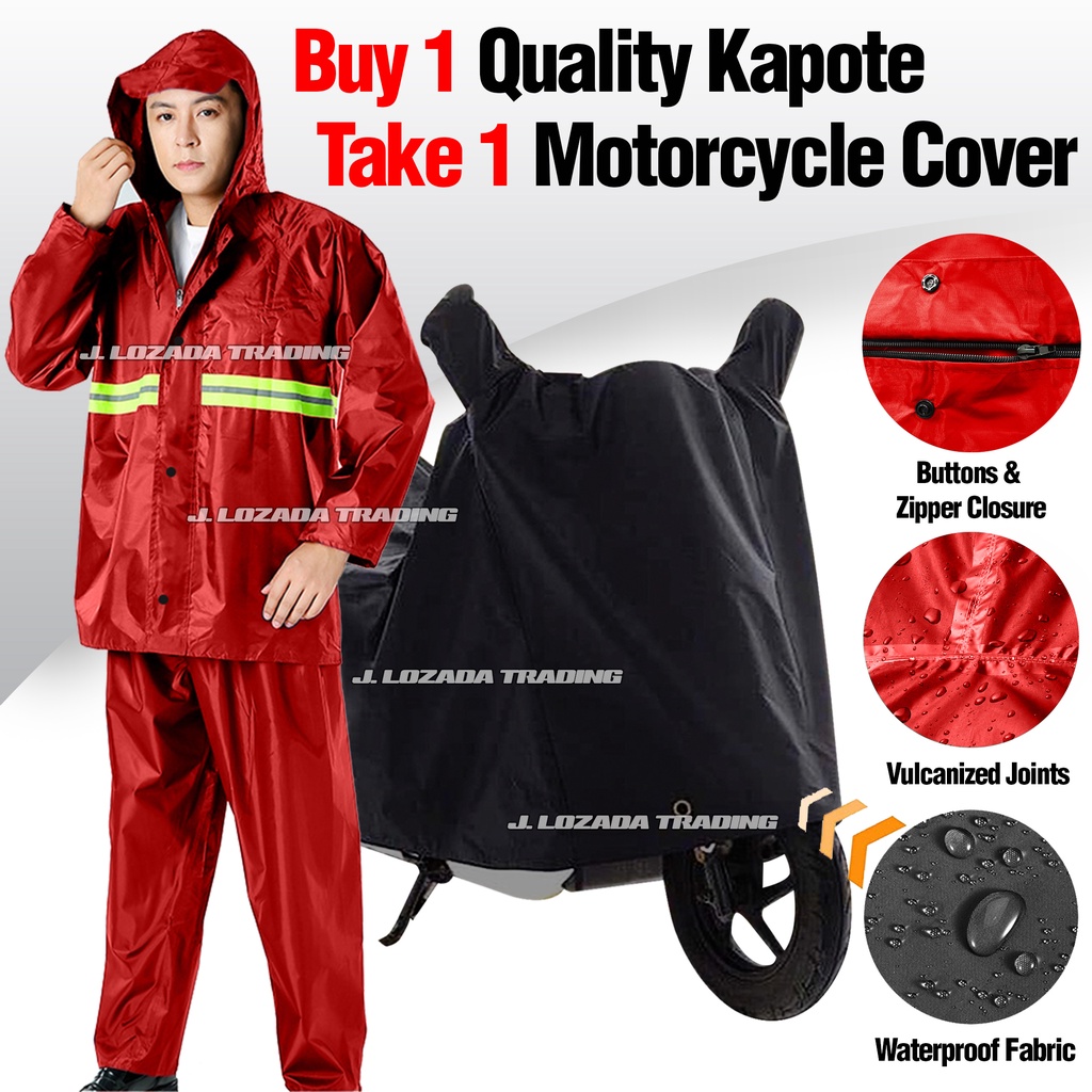 POCKET KAPOTE AND MOTORCYCLE COVER SET / JACKET AND PANTS RAINCOAT WITH ...