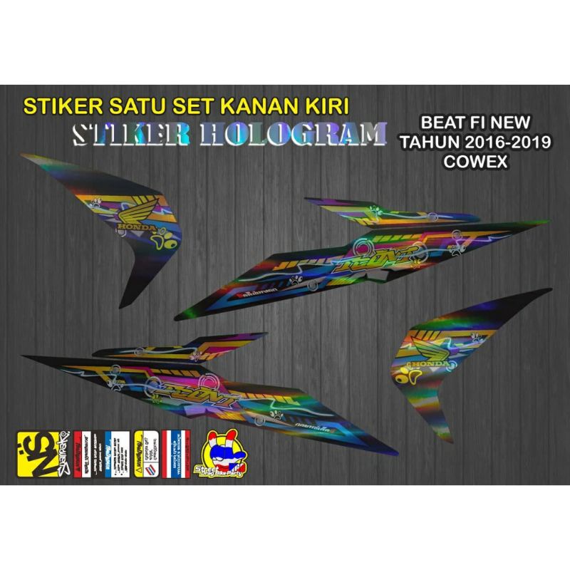Honda BEAT FI NEW STRIPING DECAL HOLOGRAM Sticker 2016-2017 COWEK ...
