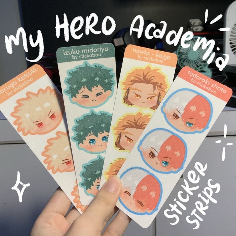 My Hero Academia Sticker Strips - Deku Bakugo Todoroki Keigo Mha Bnha ...