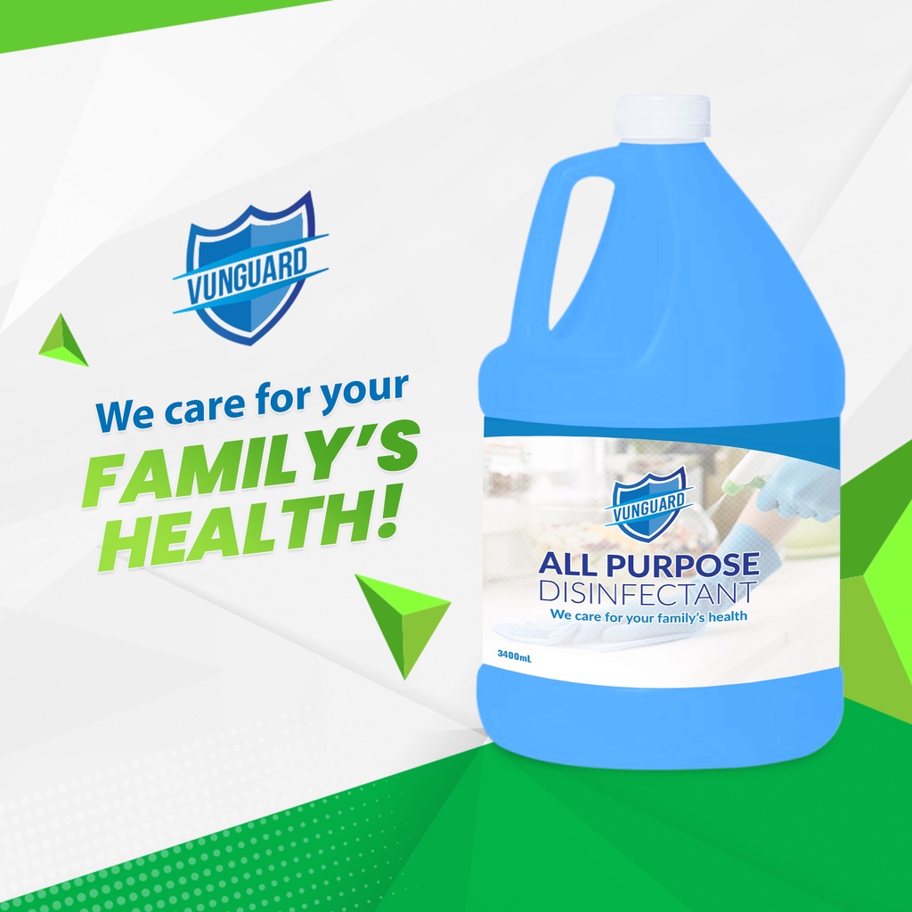 VUNGUARD ALL PURPOSE DIS INFECTANT 1 GALLON FREE DISHLIQUID 250ML ...