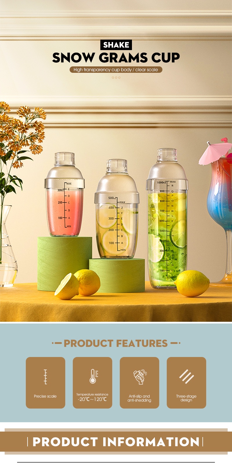 1-KHE Mixing Glass Hand Shake Milk Tea Shake Cup Thickened Shake Pot ...