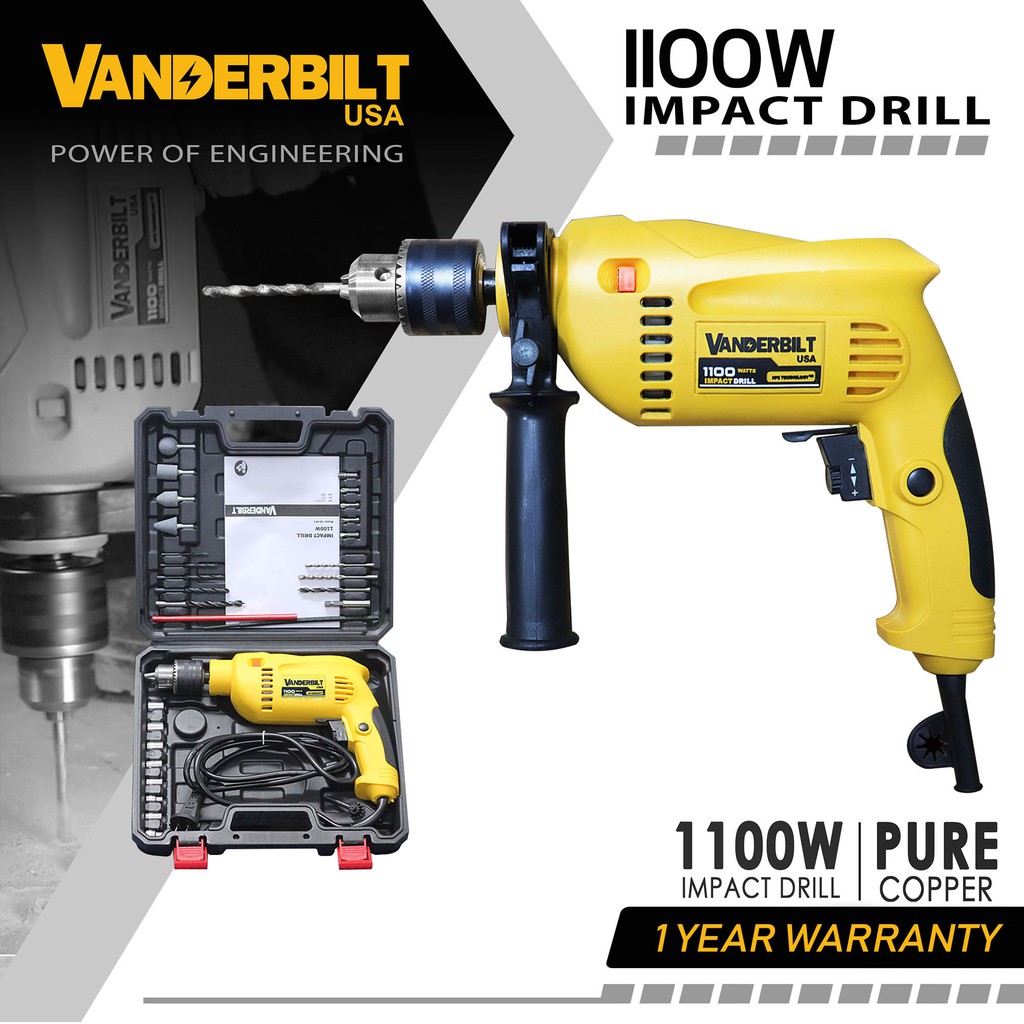 Original Vanderbilt Impact Drill 1100W with 32 pcs Drill bits with PVC ...