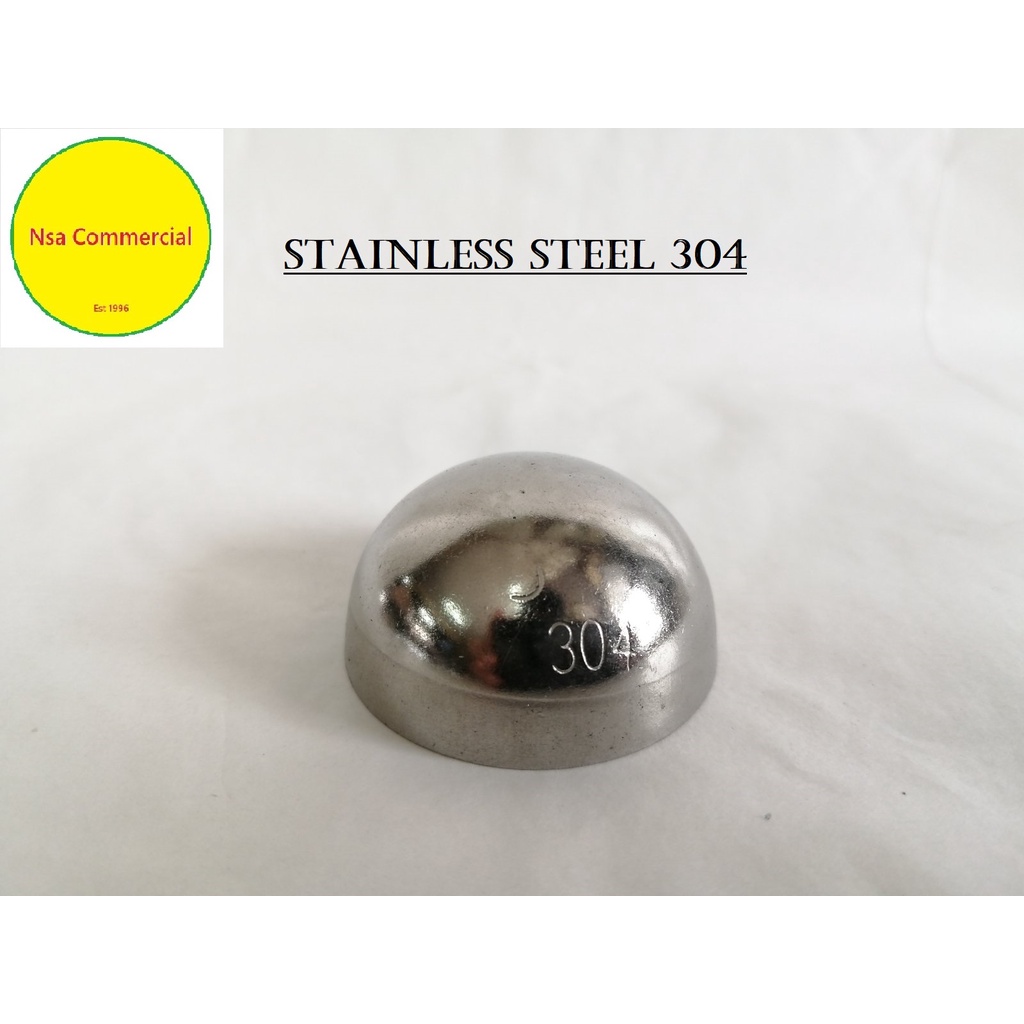 Stainless Round Tube End Cap 1-1/2" (Half Sphere) 304 1PC | Shopee ...
