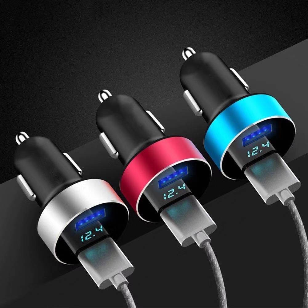 3.1A Dual USB Car Charger 2 Port LCD Display 12-24V USB9 | Shopee ...