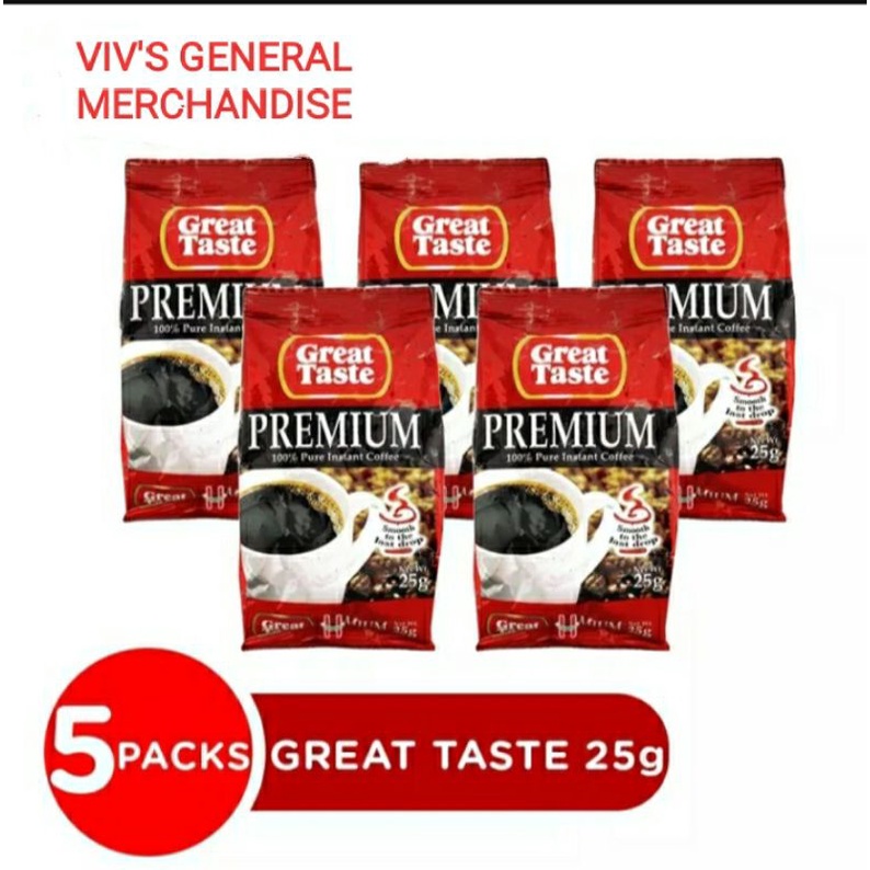 Great Taste Premium ( 25 grams x 5 packs ) | Shopee Philippines