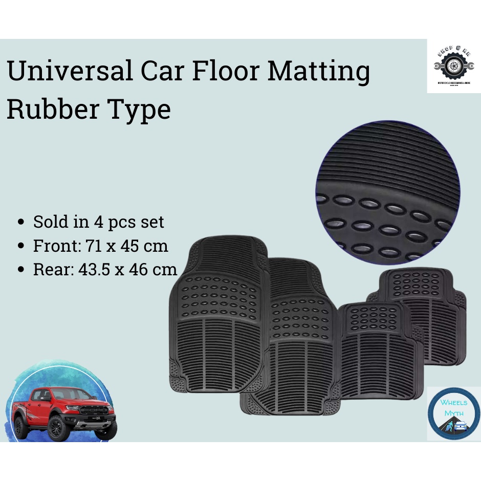 TRUSTED QUALITY Universal Car Floor Matting Rubber Type [PERFECT FOR ...