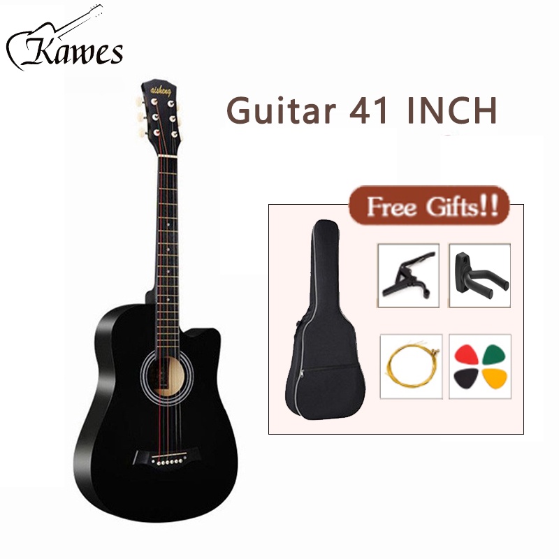 KAWES Beginners Practice Students Guitar Acoustic Set with Free ...