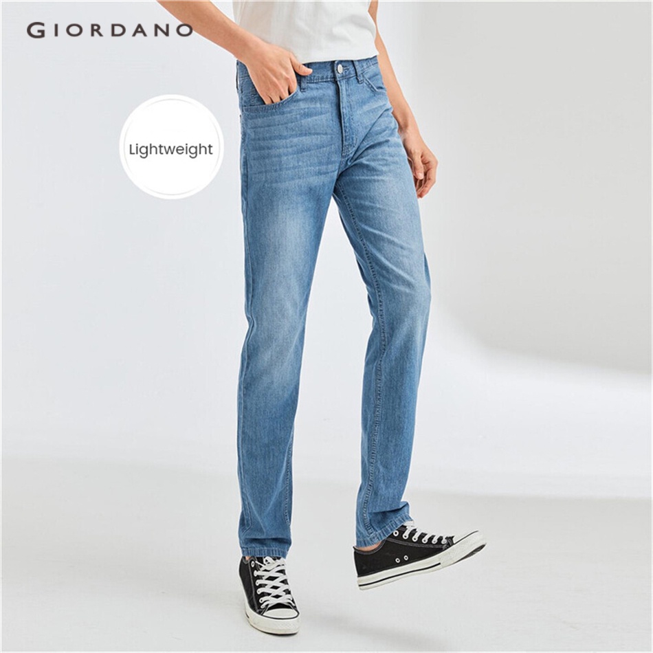 GIORDANO Men Moustache Effect Lightweight Jeans 13111011 | Shopee ...
