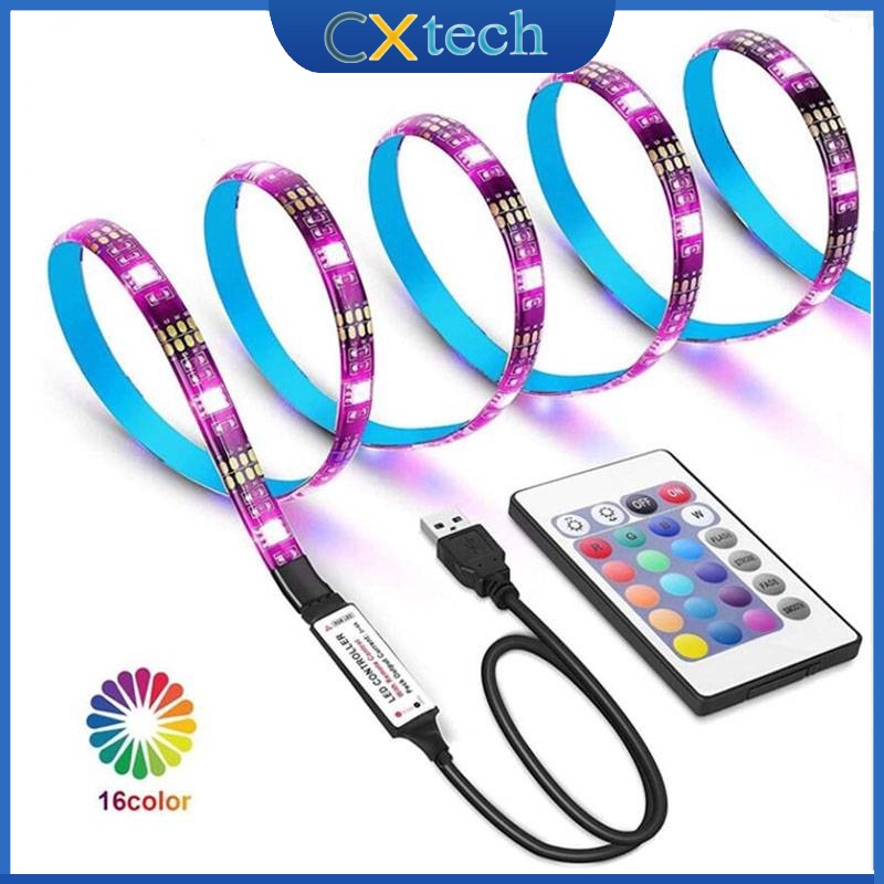 USB LED Strip Light Lamp 2835 5050 USB RGB TV Backlight Flexible Lights ...