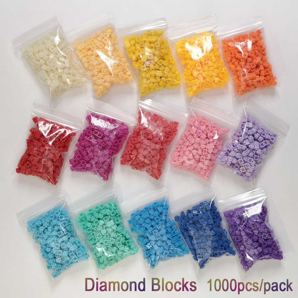 1000pcs 8*8mm Pixel Art Puzzle Micro Diamond Building Blocks 40colors ...