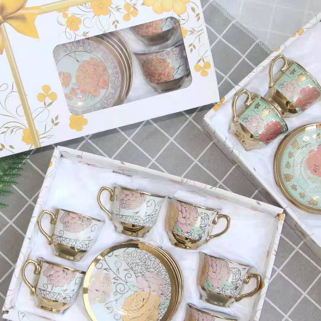 Ceramic Coffee cup and saucer set comes in a gift box hight quaility ...