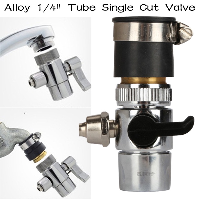 Alloy 1/4" Tube Single Cut Valve Diverter Switch 6.5MM Water Divider ...