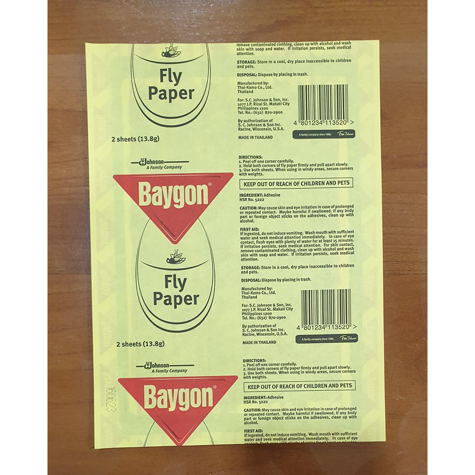 Baygon Fly Paper Sticker 2 sheets (back to back) | Shopee Philippines