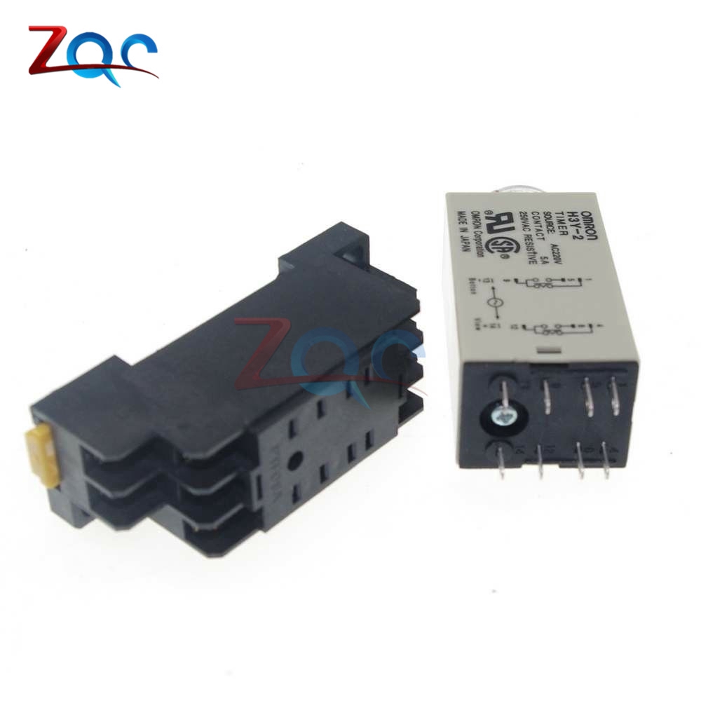H3y 2 Ac 220v 110v 36v 24v 12v Delay Timer Time Relay 0 60 Minute Seconds With Base Shopee