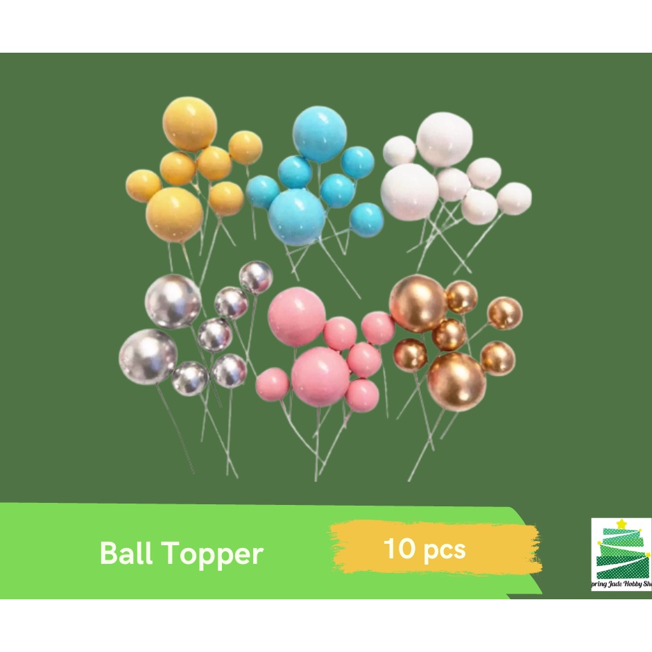 Spring Jade: Gold Silver Red Pink Blue Clear Ball Cake Topper Birthday ...