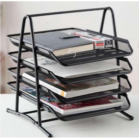 4 Tier Desk File Organizer Document Paper Tray notebook a4 paper a4 ...