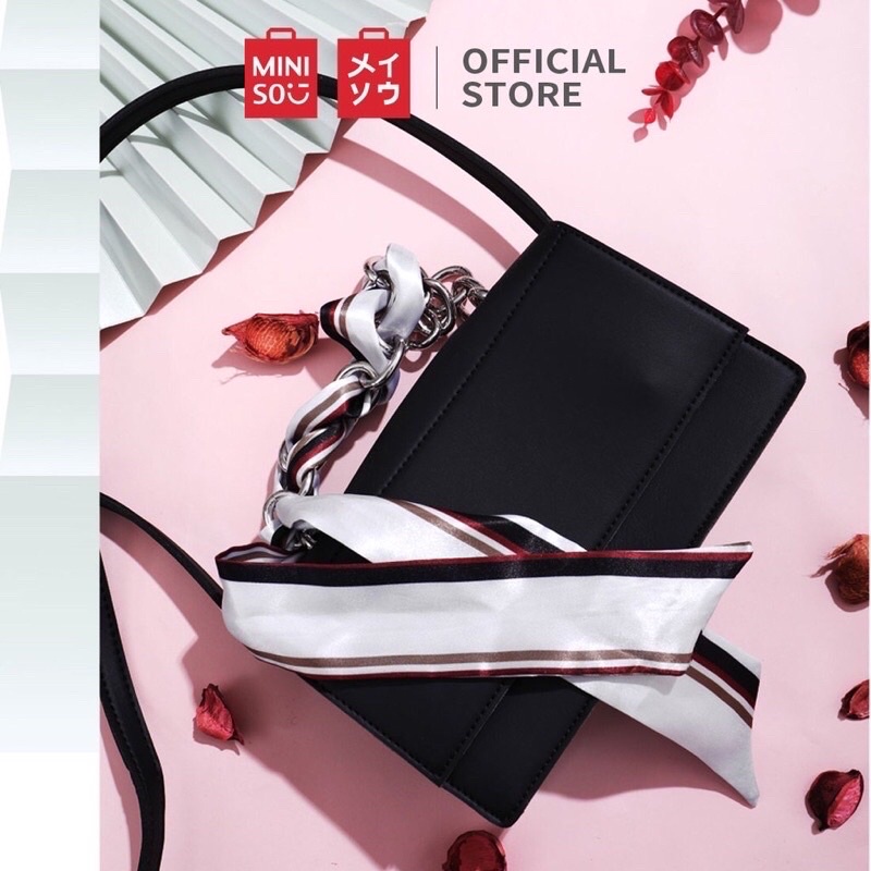 Miniso Women's Chain Sling Bag Sling Bag Chain Scarf Party Bag | Shopee ...
