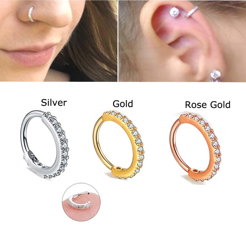 Wholesale Cartilage Tragus Hoop Earrings Fake Nose Pinna Piercing Helix ...