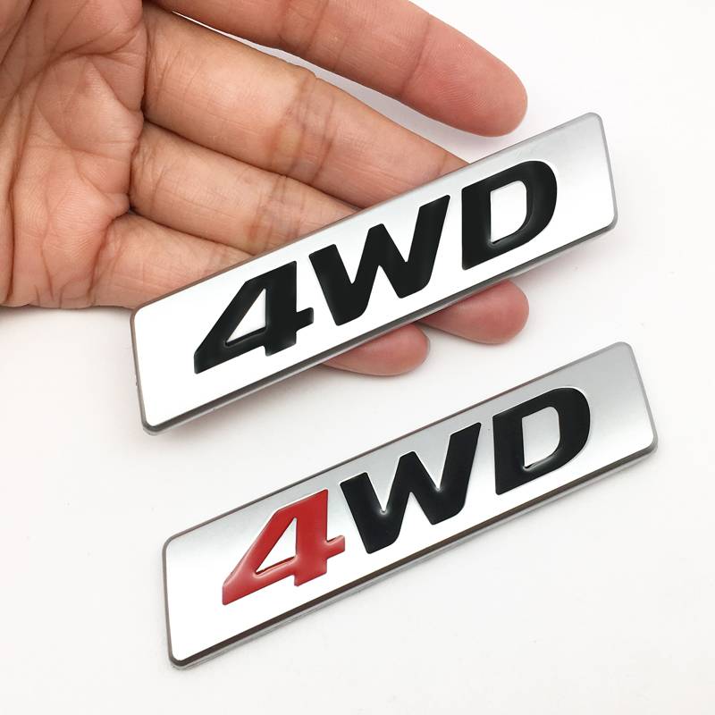 Metal Sticker 4WD logo Car Side Fender Rear Trunk Emblem Badge Sticker ...