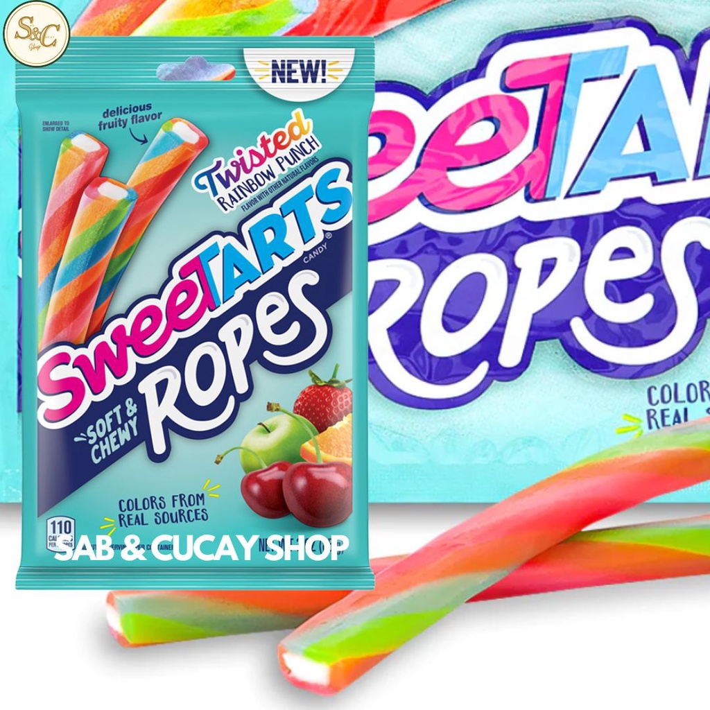 SweeTARTS Watermelon Berry Collision Ropes Twisted Rainbow Punch Candy ...