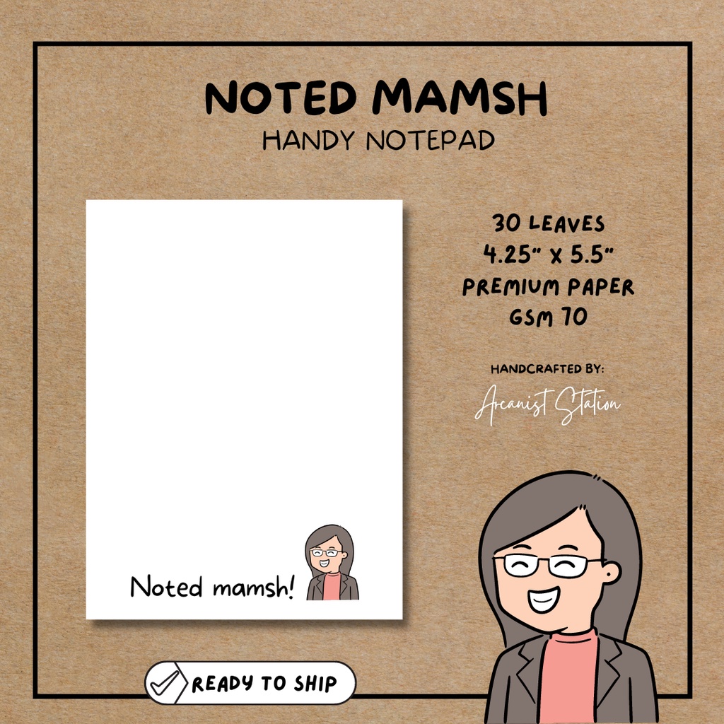 Noted Mamsh - Tagalog Witty Humor Handy Size Notepad | Shopee Philippines