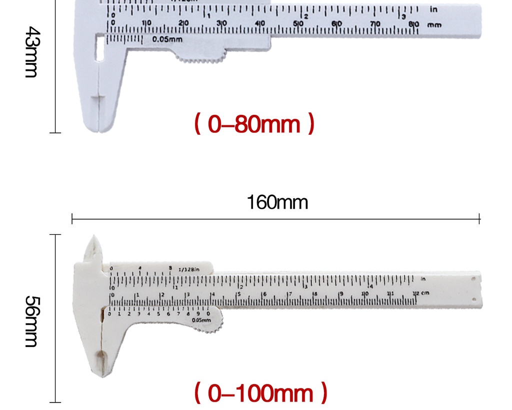 Genuine Plastic Vernier Calipers 0-80/150mm Mini Wenjian Calipers ...