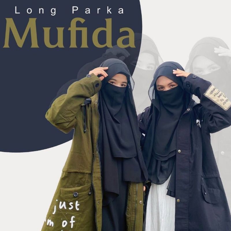 Premium Muslimah Jacket | Long Parka Mufida Gray Original | Shopee ...