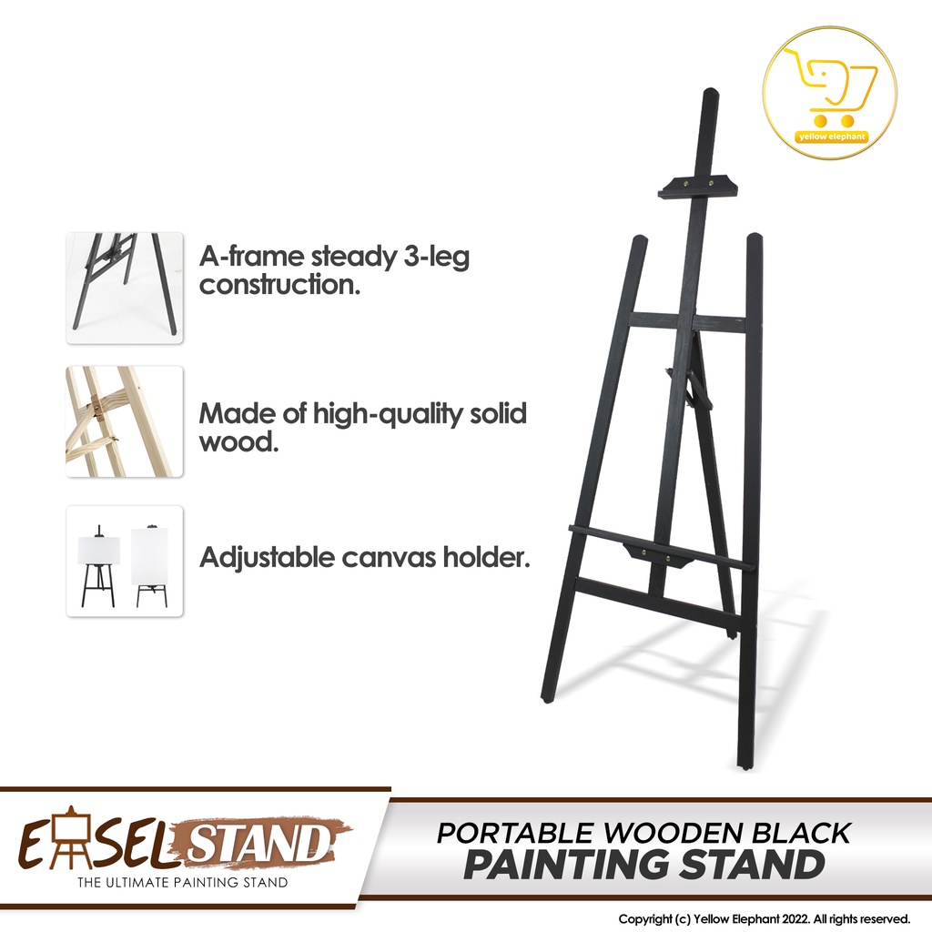 Metal & Wooden Easel Stand, Display Food Menu Art Painting Canvas Stand ...