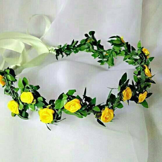 Flower flowers crown Yellow wedding Flower crown ^^ | Shopee Philippines