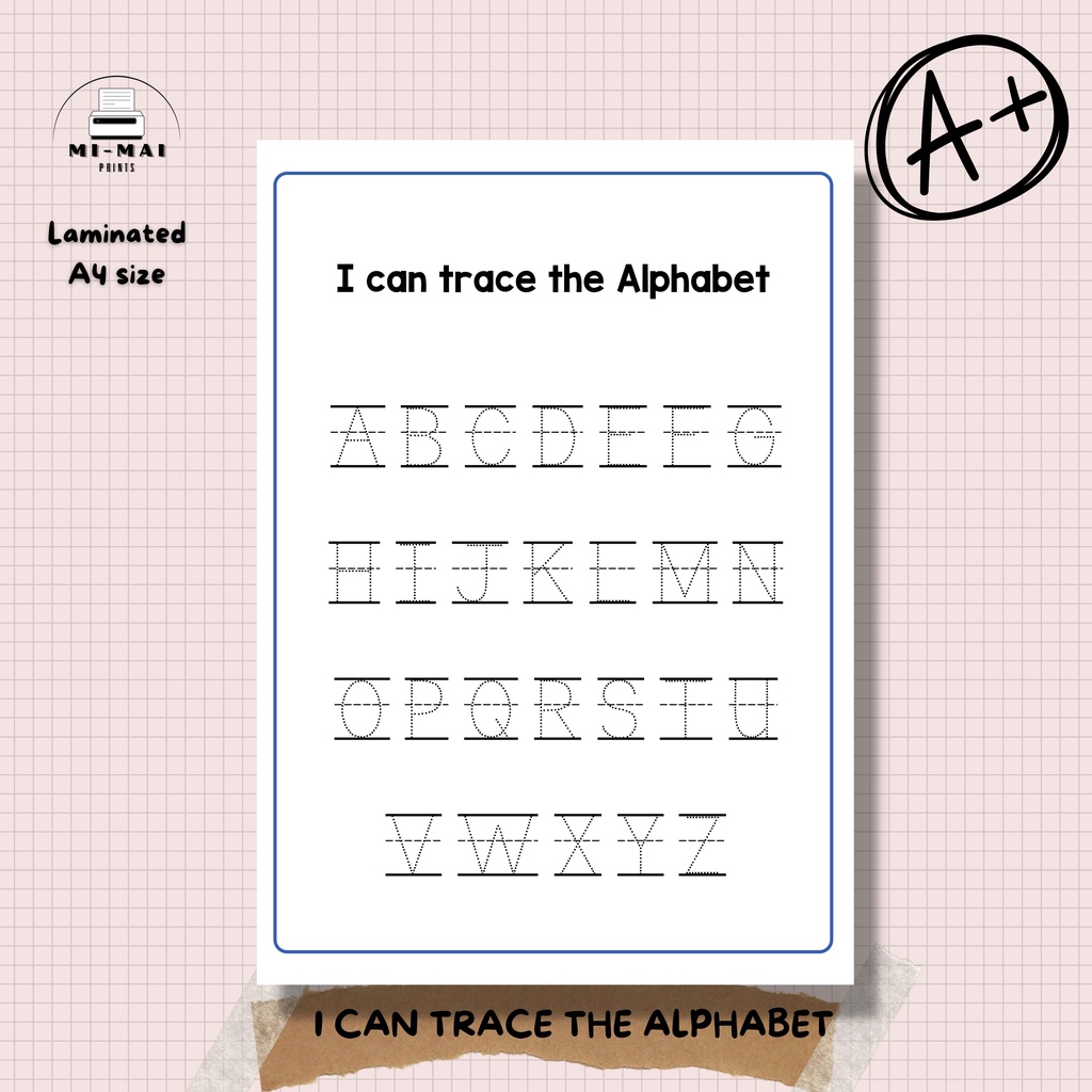 Laminated Tracing A4 size chart for kids/ MI-MAI PRINTS | Shopee ...
