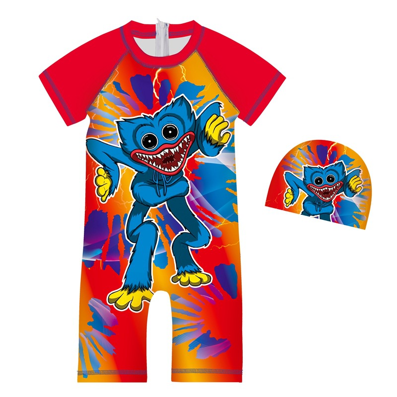 Poppy Playtime Huggy Wuggy One Piece Swimwear Cartoon Children's Summer ...