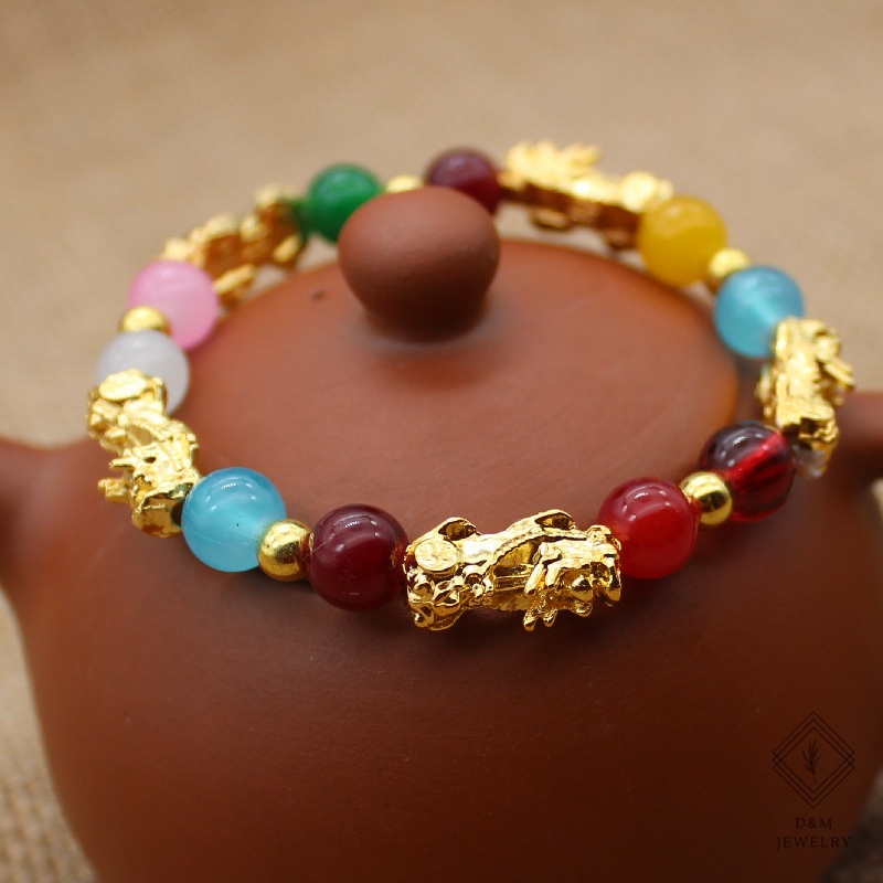 Chinese Piyao Feng Shui Dragon Pixiu Black Beads Wealth Lucky Six Words ...