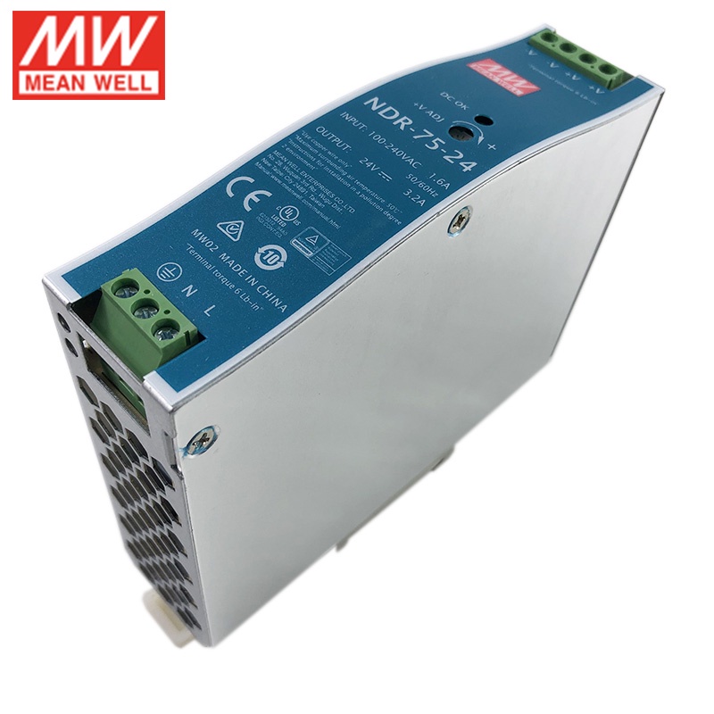 MEAN WELL NDR-75-24 75W 24V DIN Rail Switching Power Supply 110V220V AC To 24V DC 3.2A ...