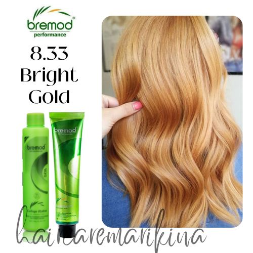 8.33 BRIGHT GOLD Bremod Hair Color - With Oxidizer Set | Shopee Philippines