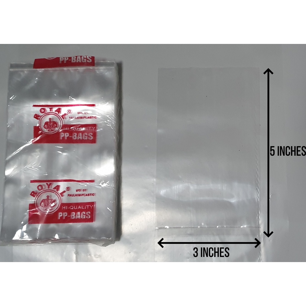 Royal PP Plastic Bags (2x3 / 2.5x3 / 2x4 / 2.5x4 / 3.5 ) - 5 packs ...