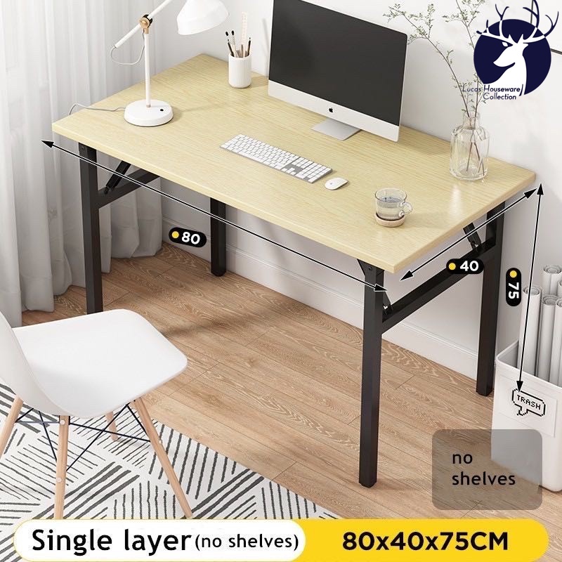 WOODEN FOLDING TABLE 80X40cm COMPUTER TABLE STUDY TABLE OFFICE TABLE ...