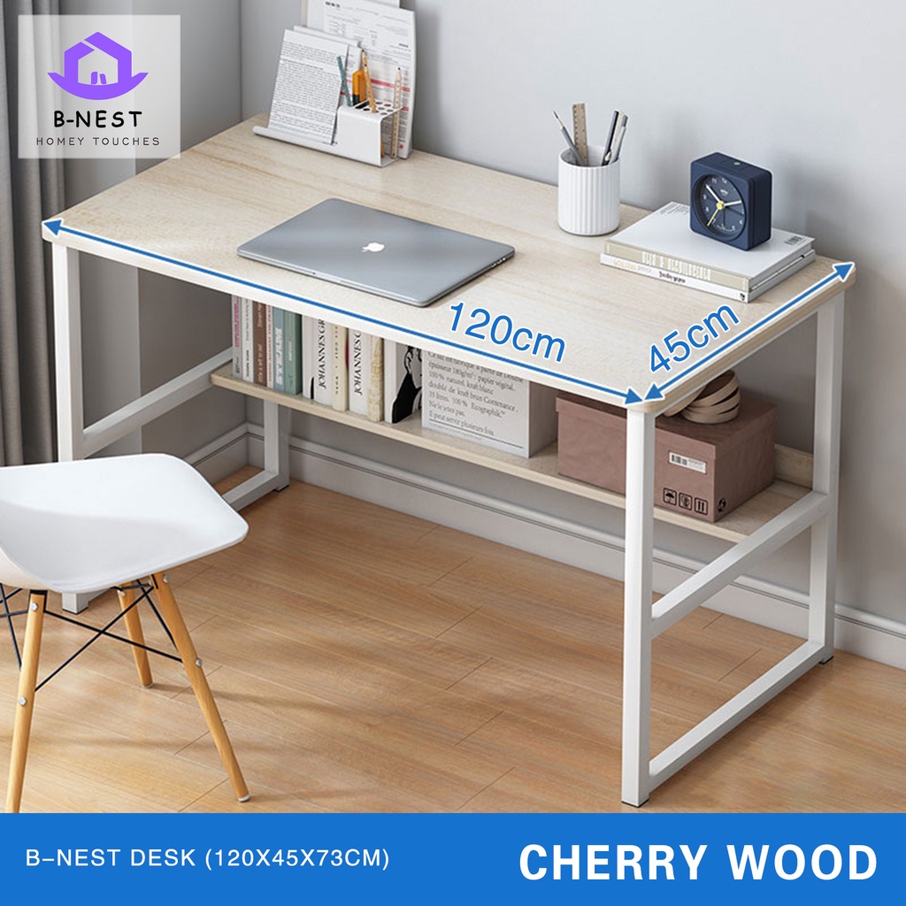 B-NEST 120X45X74cm Two Layer Study Table Computer Desk Office Desk ...
