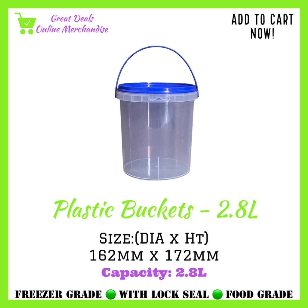 2.8L Plastic Bucket Blue (Food And Freezer Grade) | Shopee Philippines