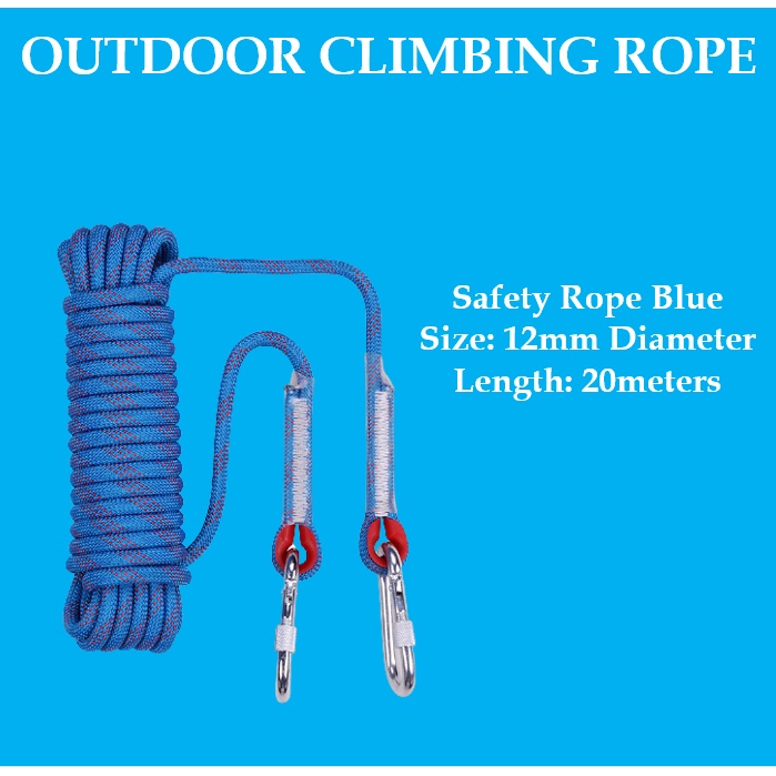 Blue12mm Safety Rope20-50-100m Climbing/Hiking Rope Safety Rescue ...