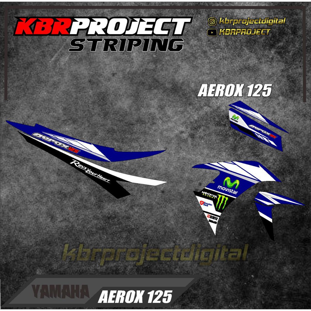 AEROX 125 striping stickers AEROX D.KBR.01 striping stickers VARIATIONS ...