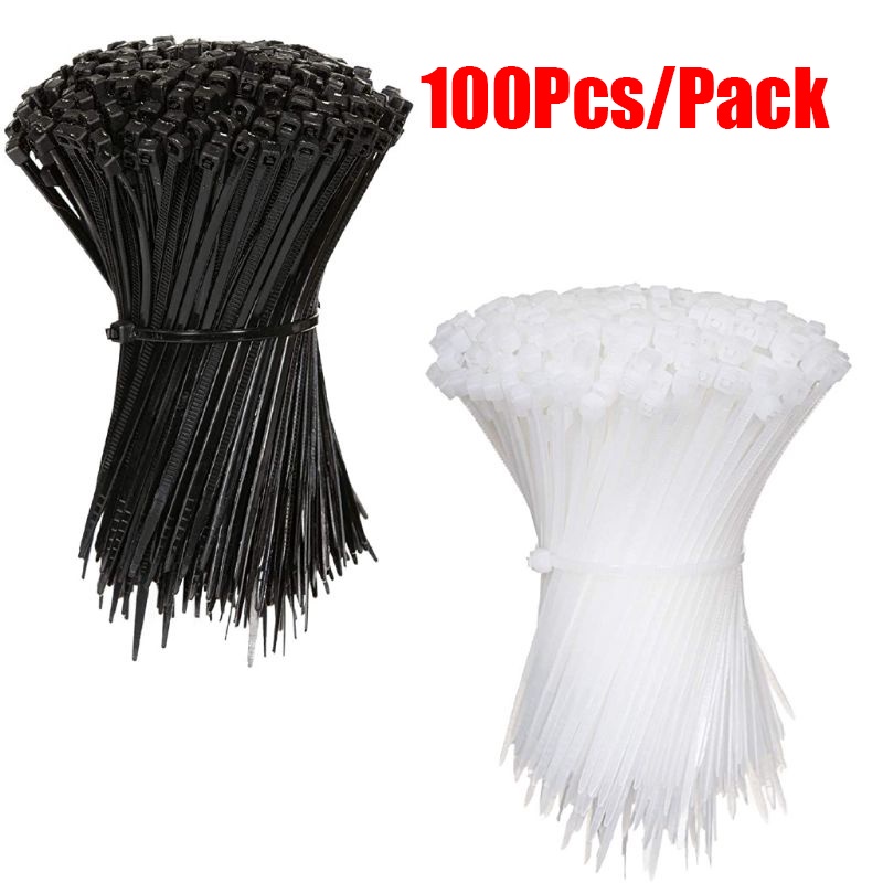 100Pcs/Pack 10cm Multipurpose Firm Nylon Cable Tie Self Locking Zip ...