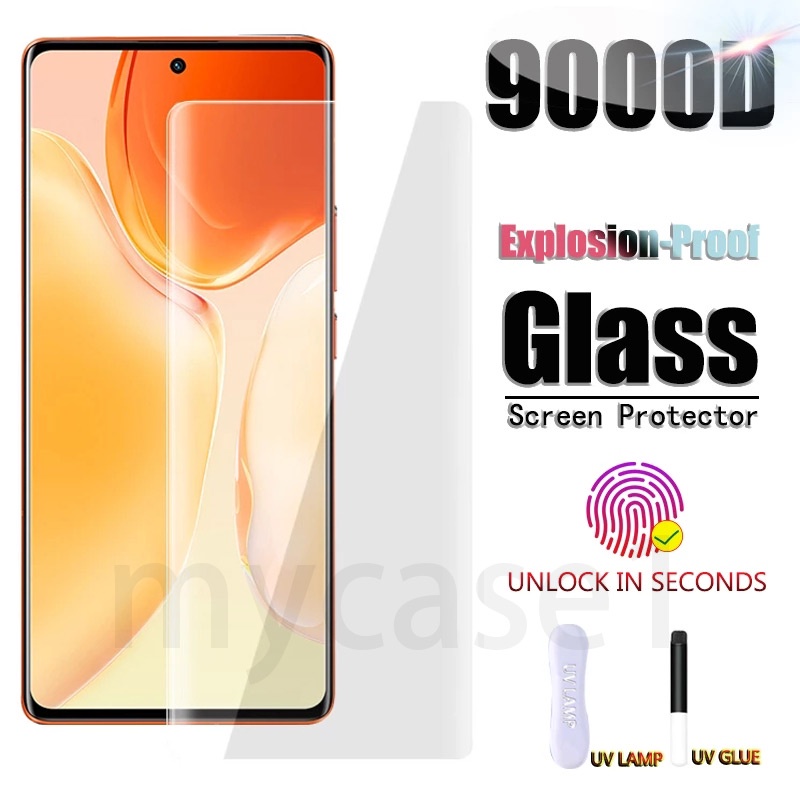 UV Liquid Full Curved Tempered Glass For VIVO X200 Y78 Y78+ V50 V40 V30E V30 V29 V27 V25 V23 ...