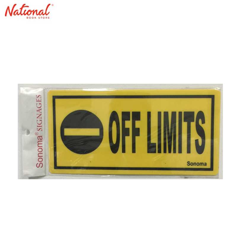 Sonoma Signage 4X8 Inches Yellow Off Limits - Office - Business ...