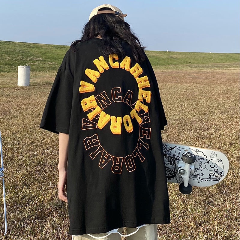 Vancarhell short-sleeved t-shirt unisex loose oversize t-shirt for men ...