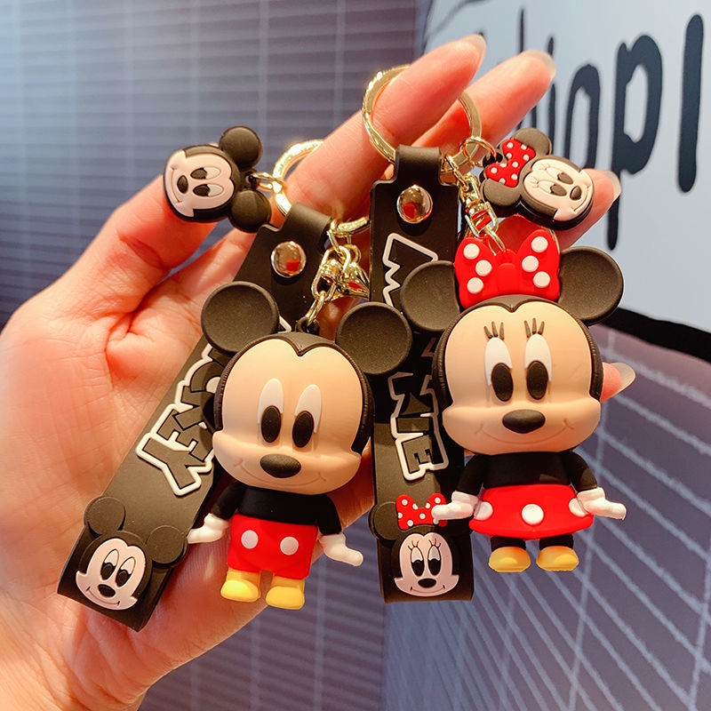 Fashion Cartoon Keychain Stitch Bag Pendant Mickey and Minnie Key chain ...