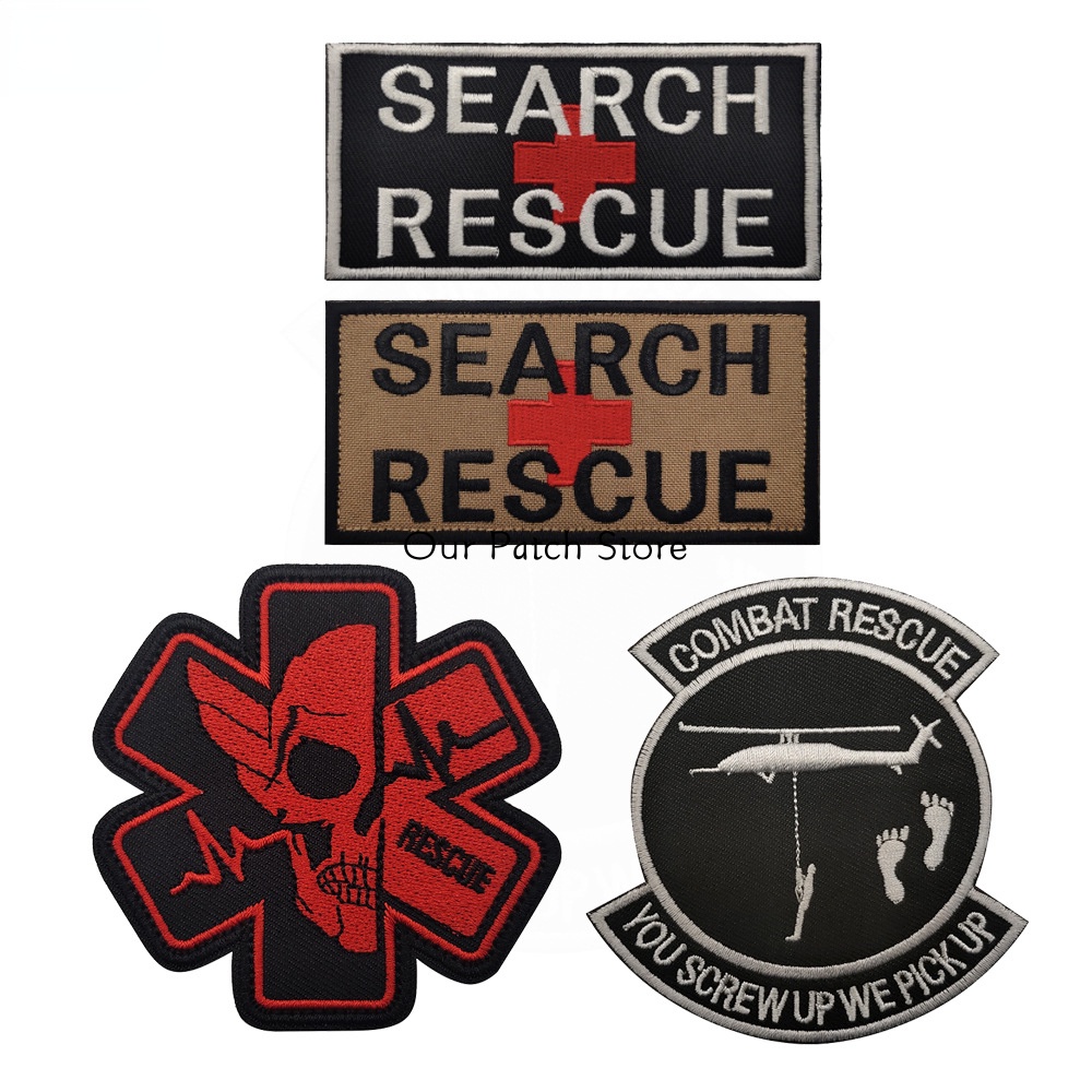SEARCH RESCUE Embroidered Patch Hook Loop Combat Patch Badge For ...